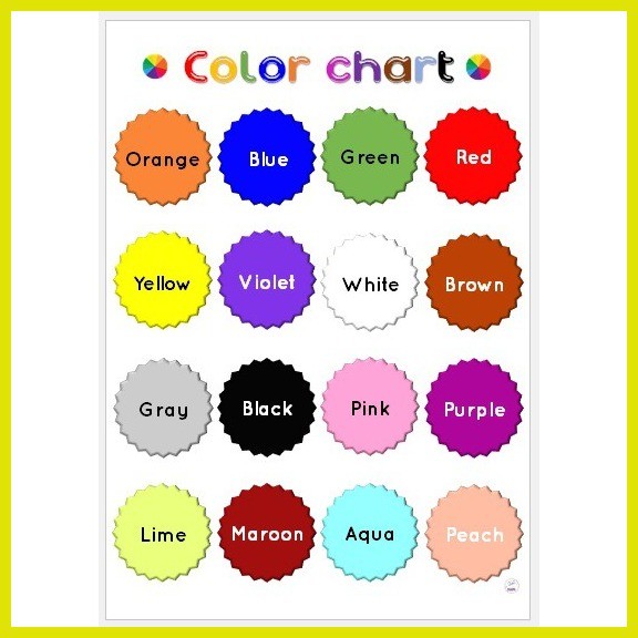 ☑ Laminated Big chart Colors Educational Chart for kids, Laminated ...