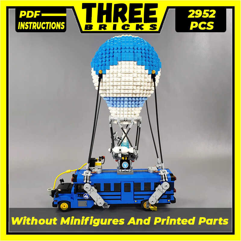 City Car Model Moc Building Bricks Hot Air Balloon Combat Bus ...