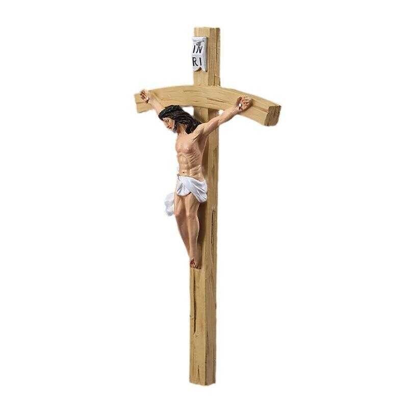 Jesus Cross Statue Decor Holy Statue Jesus Figure Religious Christus ...