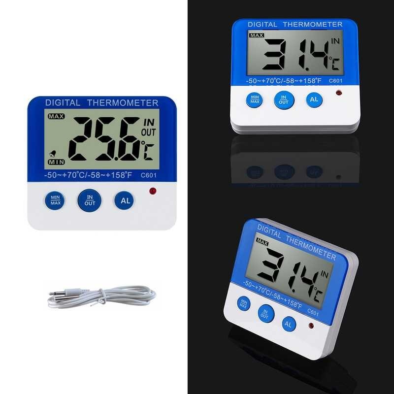 Panloob at labas na Thermometer High Low Temperature Alarm Digital ...