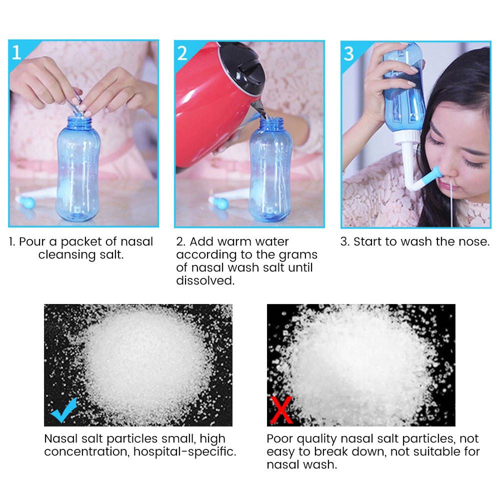 Nose Wash Salt 2.7/4.5g Allergic Rhinitis Clean Adult Children Nose ...