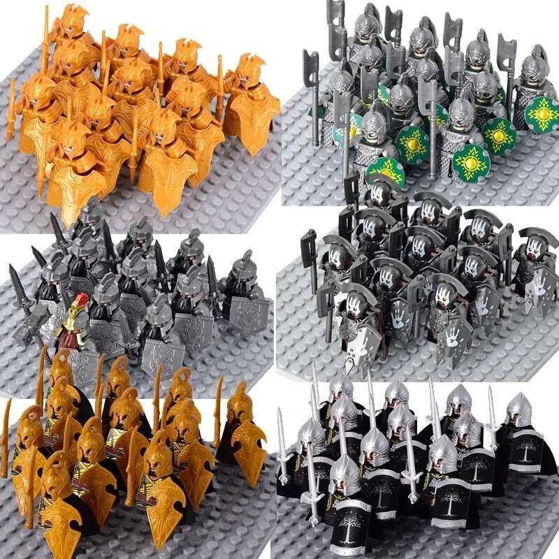 Tt MOC Medieval Dwarf Warrior Ees Knights Lotr Figures Building Blocks ...