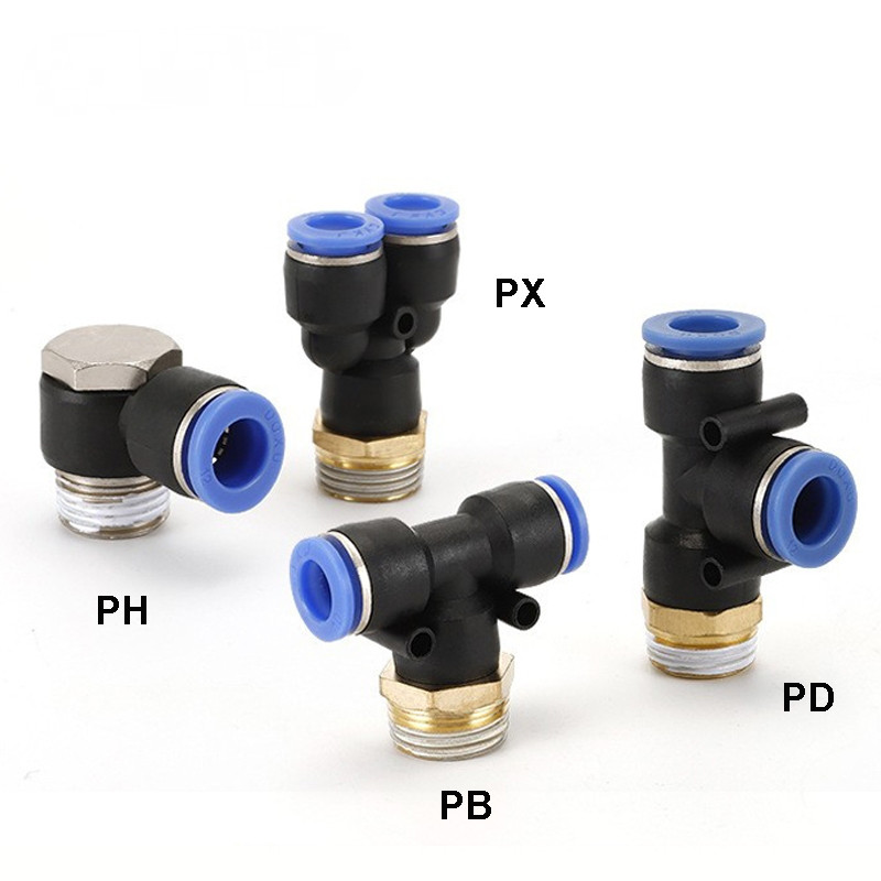 PB/PX/PH/PD Tube OD Male Thread Size Coupler Y Style Push In Fittings ...