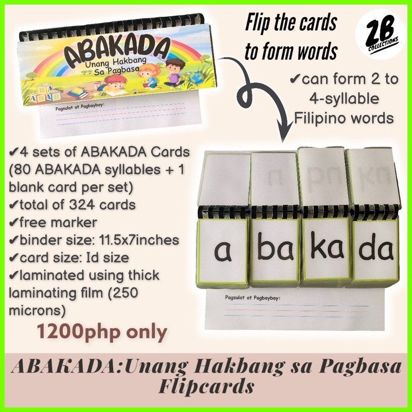 ⭐ ABAKADA Flip Cards-4 Sets of Abakada syllables -LAMINATED | Shopee ...