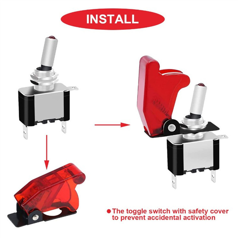 ASW-07D 3-position toggle switch 12V joystick switch panel with LED ...