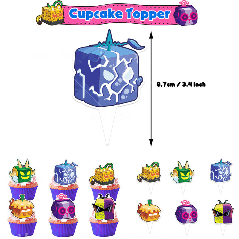 Kira Blox Fruits Theme Kids Birthday Party Decorations Banner Cake ...