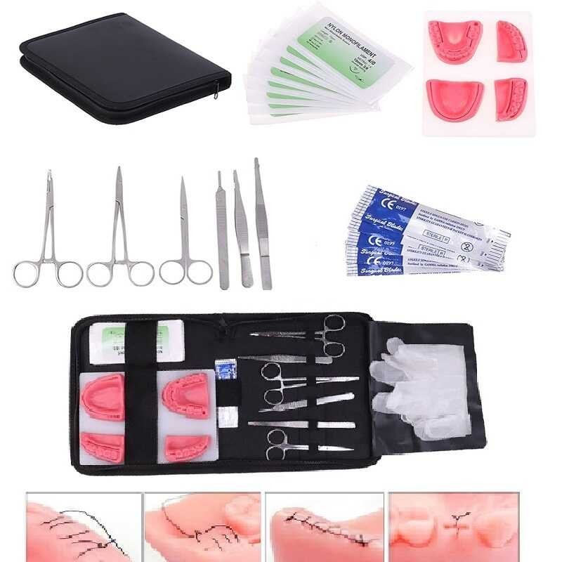 Artificial Human Silicone Surgical Suture Training Kit Skin Operate ...