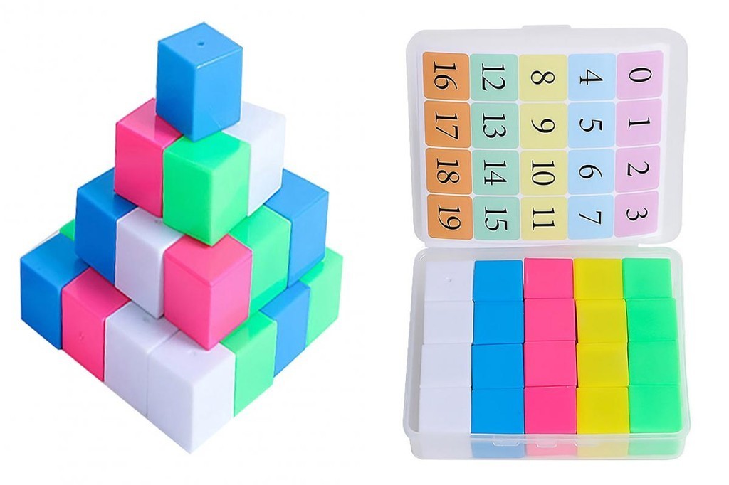 PANDU Toddler Magnetic Block Set Magnetic Cube 360-degree Rotating ...