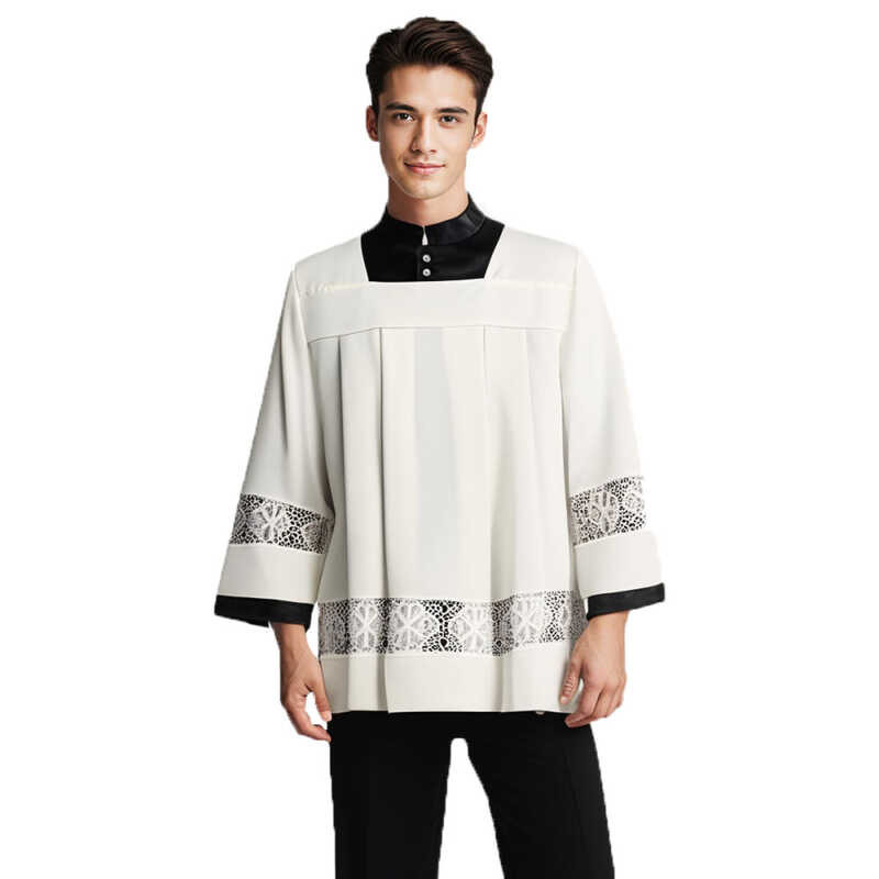 LY Catholic Priest Surplice Pleated Pulpit Liturgical Cotta Vestment ...