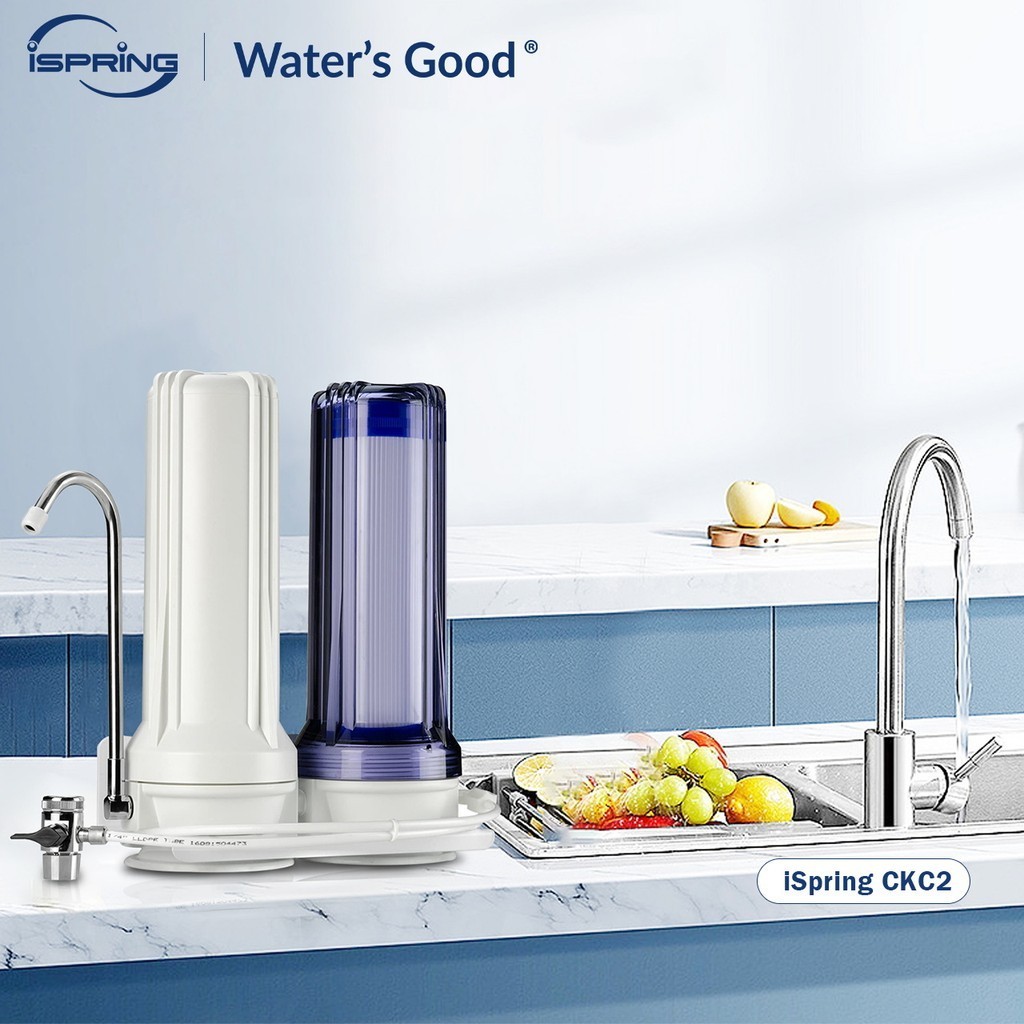 iSpring CKC2 2-Stage Countertop Water Filtration Dispenser System ...