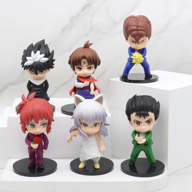 6 Yu Yu Hakusho Figures Yusuke Hiei Kurama Anime Solid Car Model ...