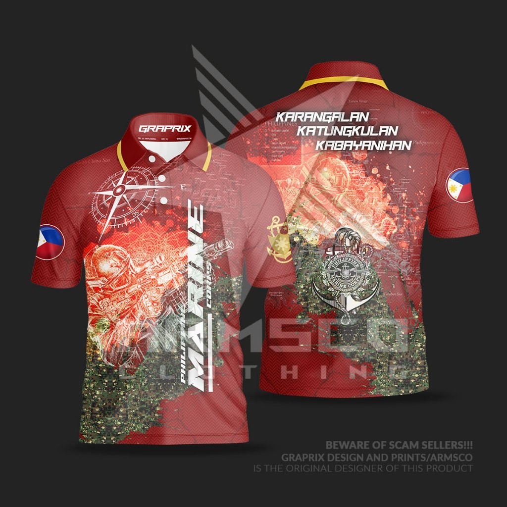 Marine Corps V3 Full Sublimation Polo Shirt All-Over Print PolyDex ...