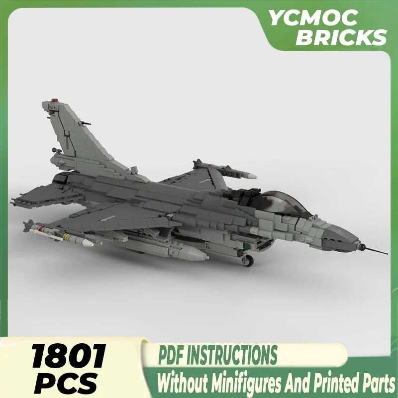 Military Model Moc Building Bricks F-16C Block 50 Fighting Falcon Technology Modular Blocks Gift ...