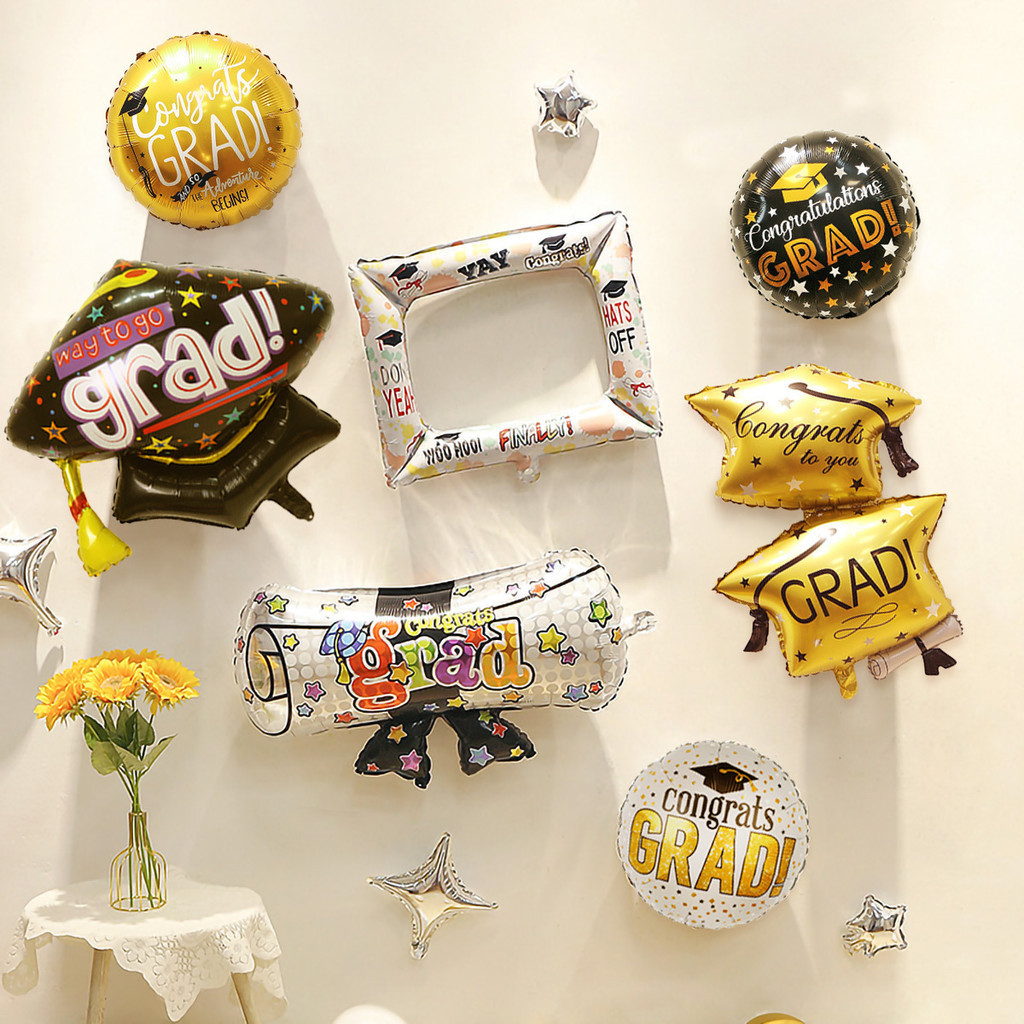 Graduation Foil Balloon Congrats Grad Banner Balloons Photo Frame ...