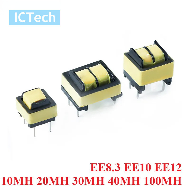 5Pcs EE8.3 EE10 EE12 Inductor 10MH 20MH 30MH 40MH 100MH Common Mode Inductor Power Filter ...