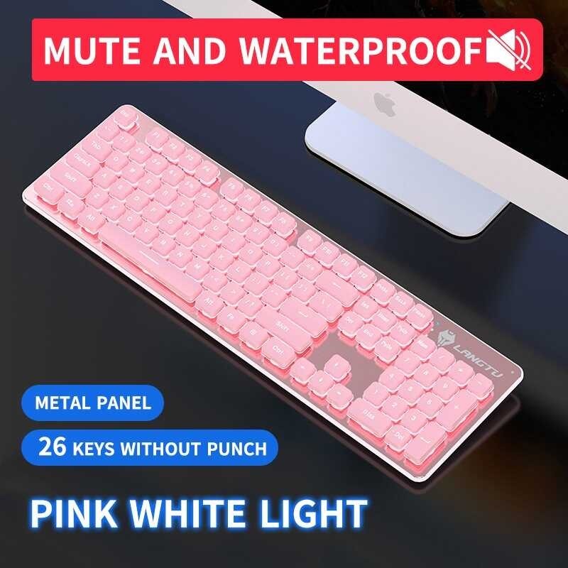 FIREWOLF 104 Keys Mechanical Feeling Keyboard USB Wired Silent RGB ...