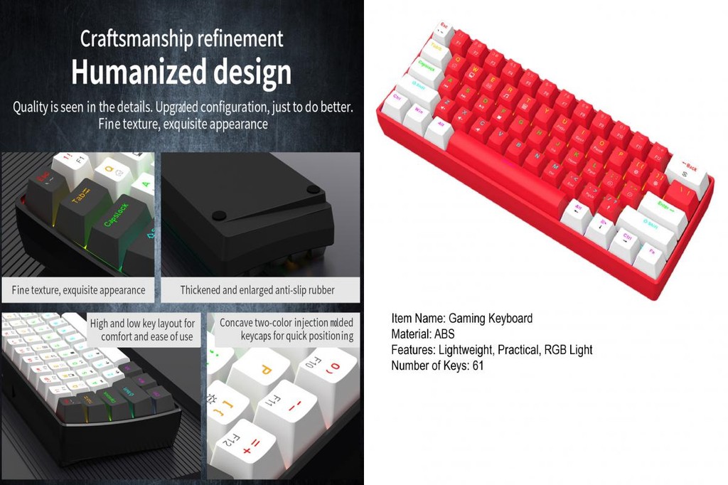 SX Humanized Design Gaming Keyboard Backlit Gaming Keyboard Compact Rgb ...