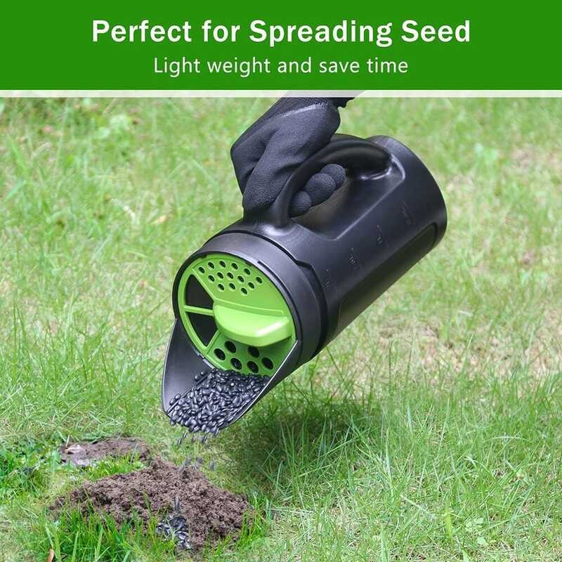 Handheld Seed Spreader Hand Spreader Shaker Adjustable Opening Sizes Manual Lawn Seeder Lawn ...
