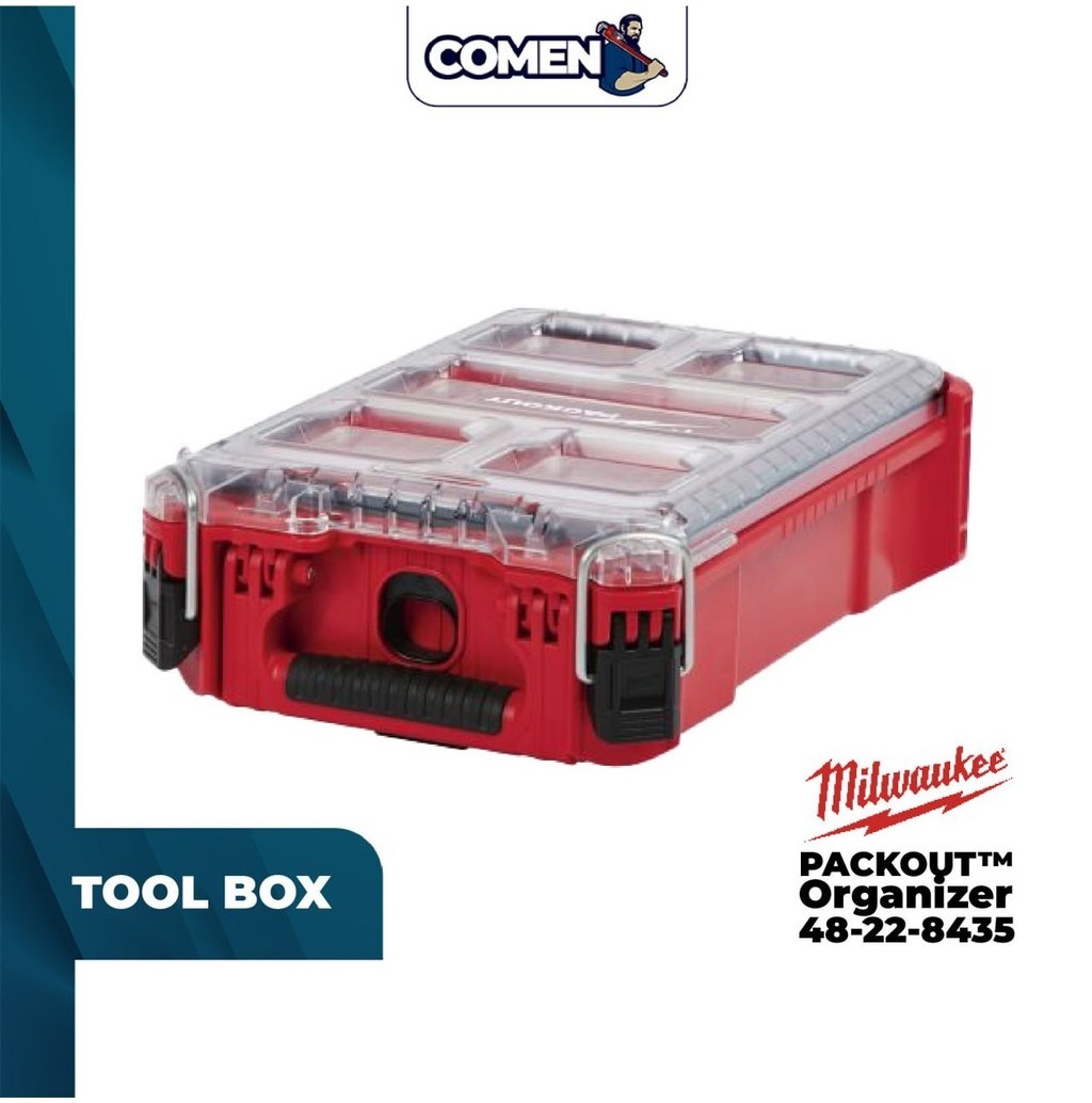 MILWAUKEE Packout Compact Organizer 48-22-8435 Compartment Storage Box ...