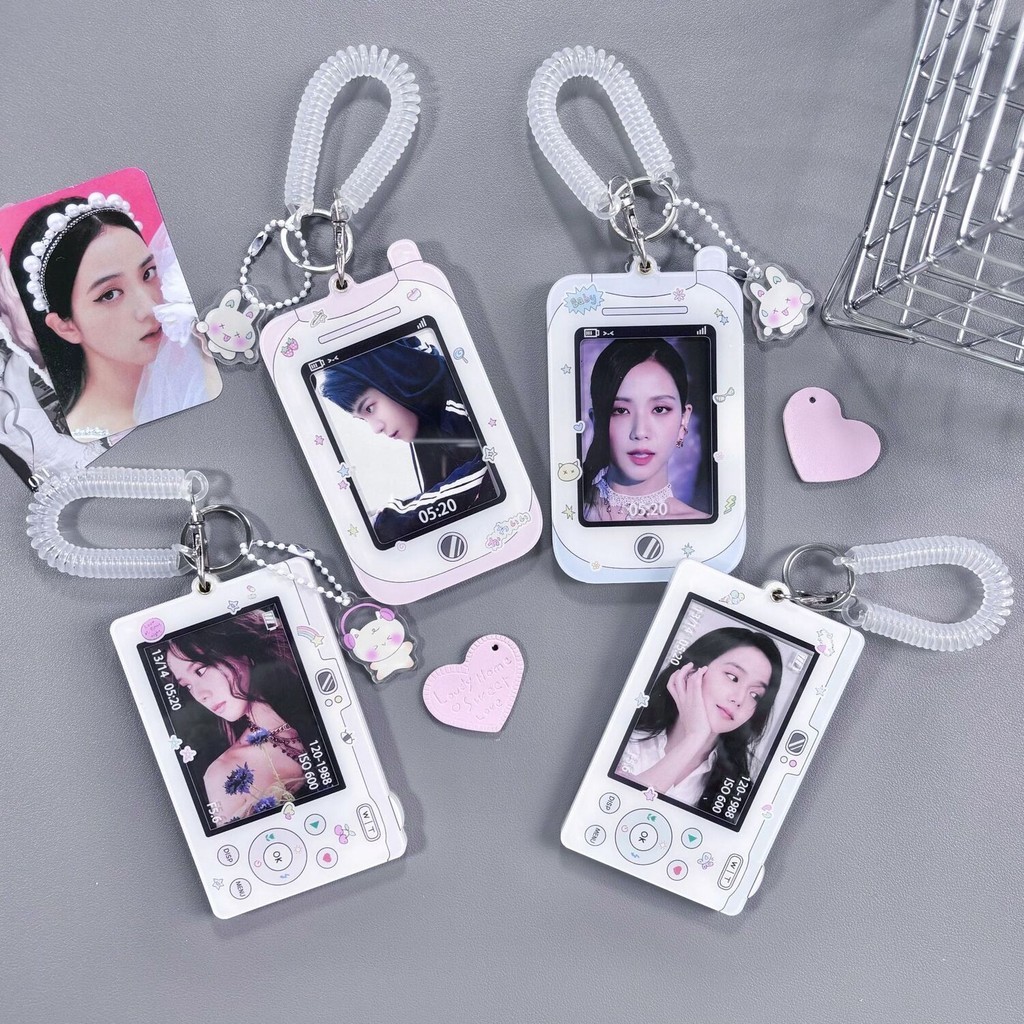 Y2K Mobile Phone Camera Style Acrylic Card Holder Keychain Photo Frame ...