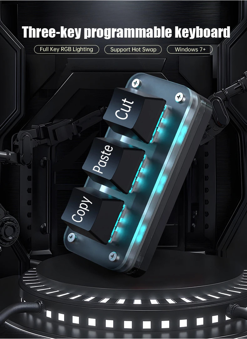 Mini Keyboard Rgb 3 Keys Macro Programming For Photoshop Gaming Hotswap Programming Keypad Copy 