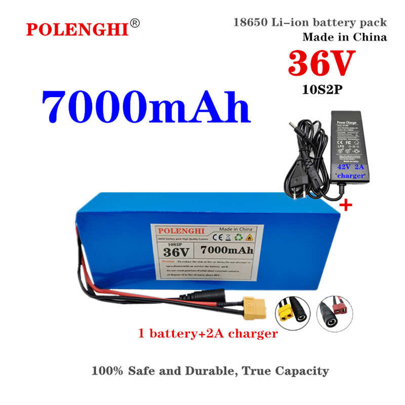 POLENGHI 36V 7Ah 18650 Lithium-Ion Battery Pack 10S2p 0-500W Motor Na May BMS Electric Bicycle ...