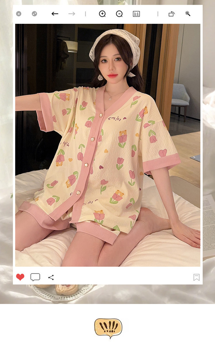 M-5XL Plus size Pajama Terno for Women Cotton Pajamas Set Summer ...