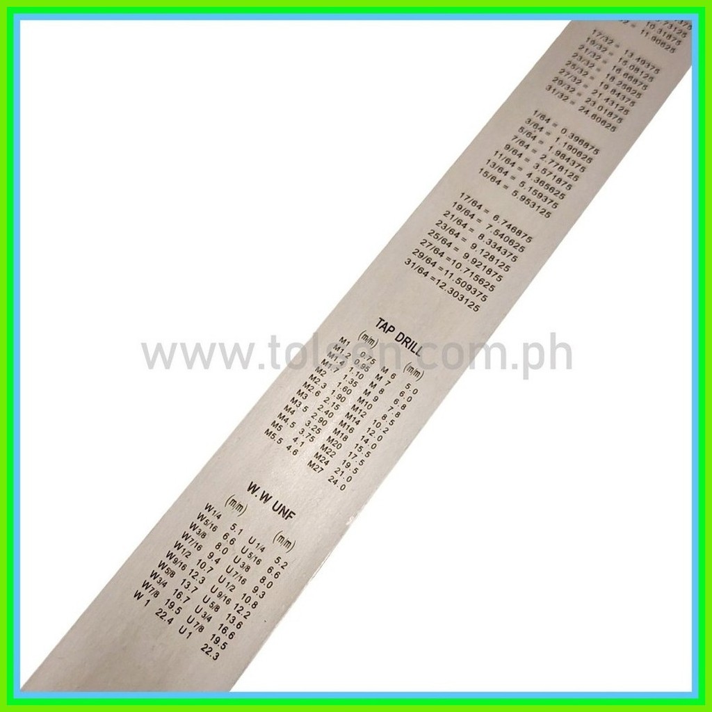 ♂ ♘ Tolsen Stainless Steel Ruler w/ Conversion Chart (24" - 40 ...