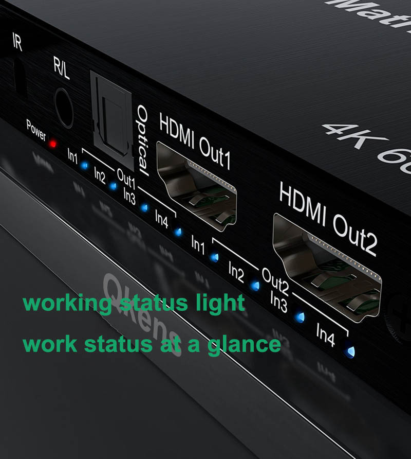 4K 60Hz 4X2 HDMI Matrix 2x2 HDMI Switch Splitter 2 3 4 In 2 Out IR 3D ...