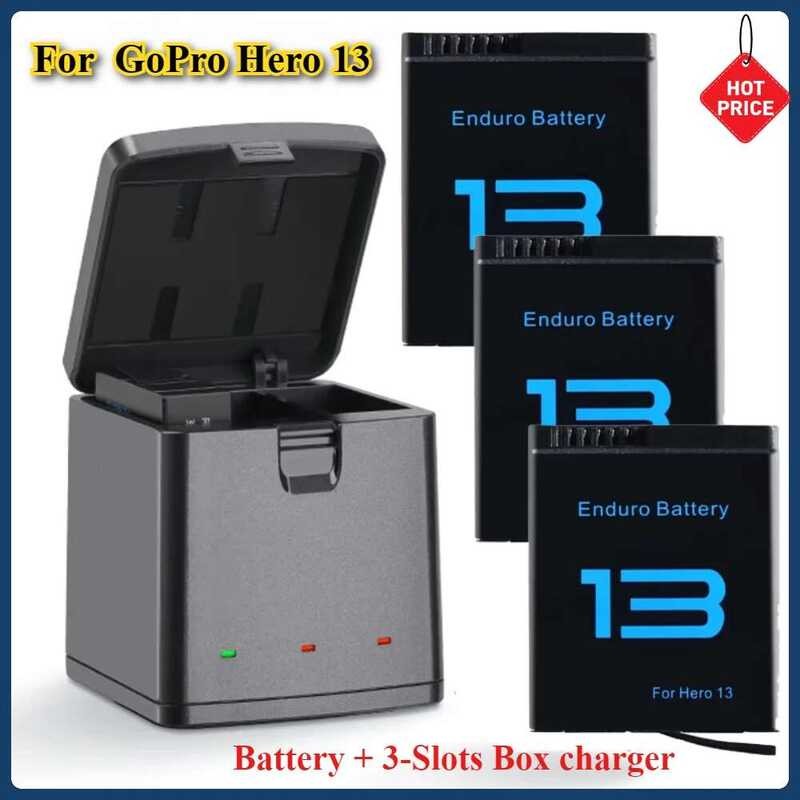 Xj 2100Mah Battery + 3-Slots Box Charger Para Sa Original Gopro Hero 13 ...