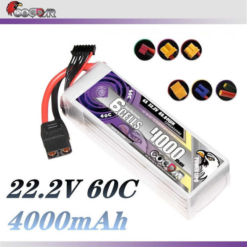 CODDAR 6S 60C 22.2V 4000mAh LIPO Battery For Align Helicopter 90 Ducted ...