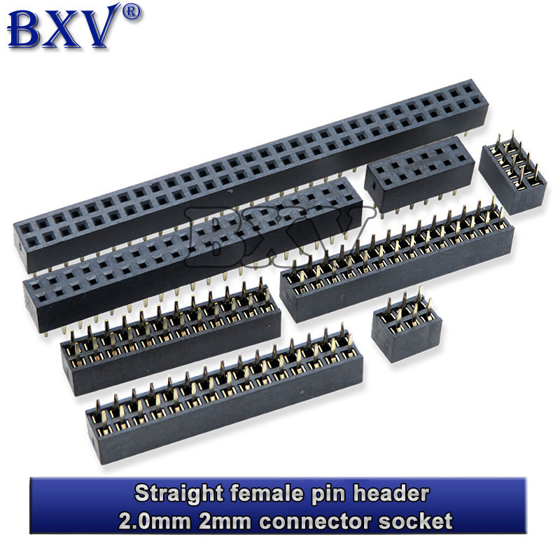10PCS 1x 2x/2/3/4/5/6/8/10/40 Pin Double Row Straight Female Pin Header ...