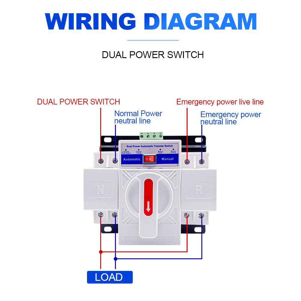 ATS LYQ1-63/2P 230V Micro Circuit Breaker Dual Power Automatic transfer ...