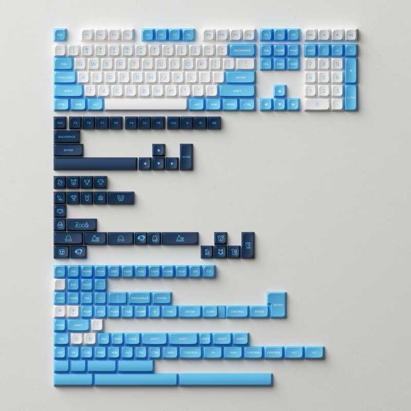 유 Akko MDA PBT Keycap Set 227-Key UNC Blue/Panda/Neon/Olivia Ansi/Iso ...