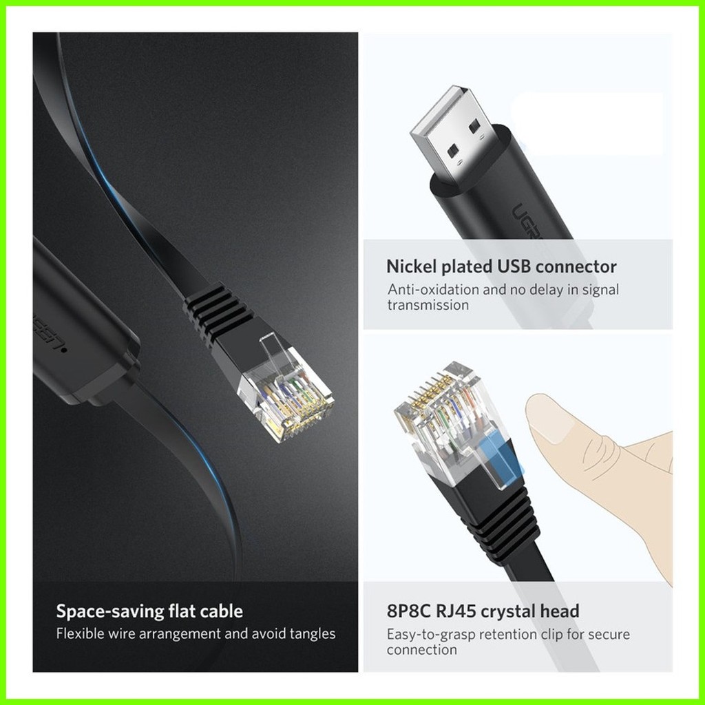 USB to RJ45 Ethernet Console Cable FTDI Chip Cisco Compatible 1.8m ...