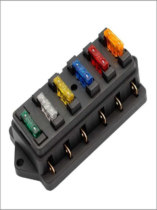 6-way car junction box, car plug-in fuse holder, 6-way plug-in fuse box ...