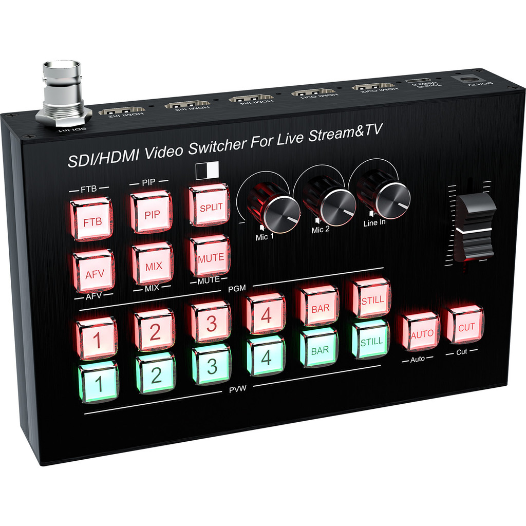 3G SDI HDMI Video Switcher Multi Camera Live Production Station Support ...