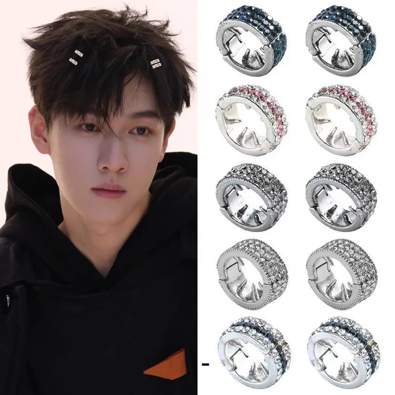 Metal Round Braided Hair Button Personality Hip Hop Sweet Cool ...