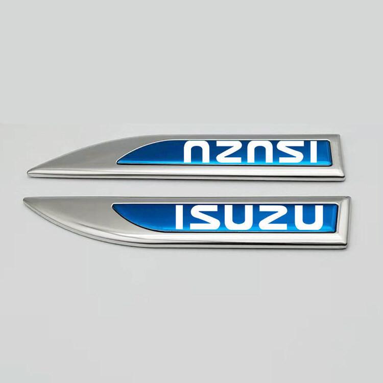 2 PCS ISUZU Metal Sticker Car Side Fender Sign Emblem Sticker For ISUZU ...