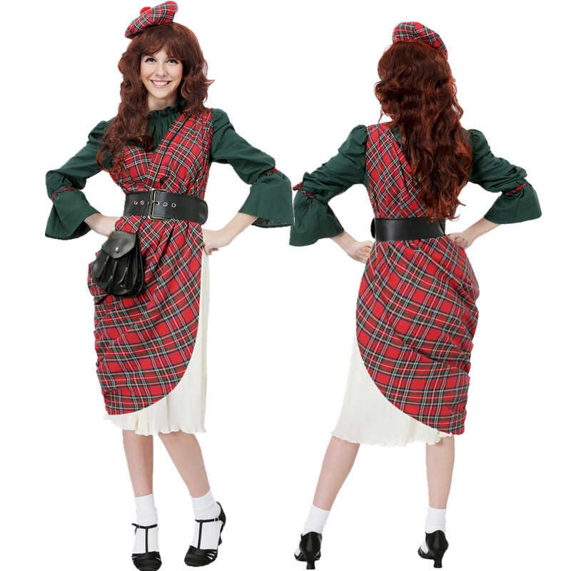 New adult women's Irish cosplay Halloween costume, makeup ball ...