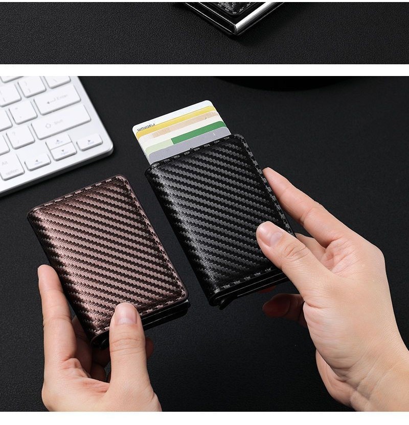 RFID Anti-Theft Metal Card Holder For Men - Auto Pop-Up Large Capacity ...