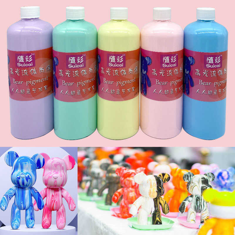 1000g High Brightss Fluid Painting Acrylic Pigment DIY Fluid Bear ...