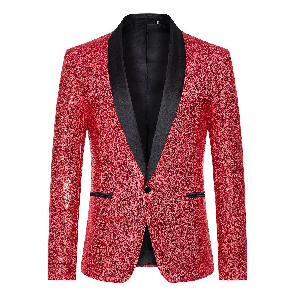 Sequined Male Singer Dress Performance Golden Suit Jacket Host ...