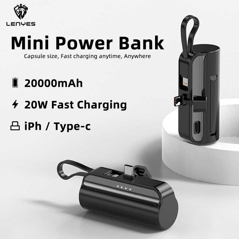 Lenyes Mini Powerbank 10000Mah Mini Fast Charging Power Bank W/ Built ...
