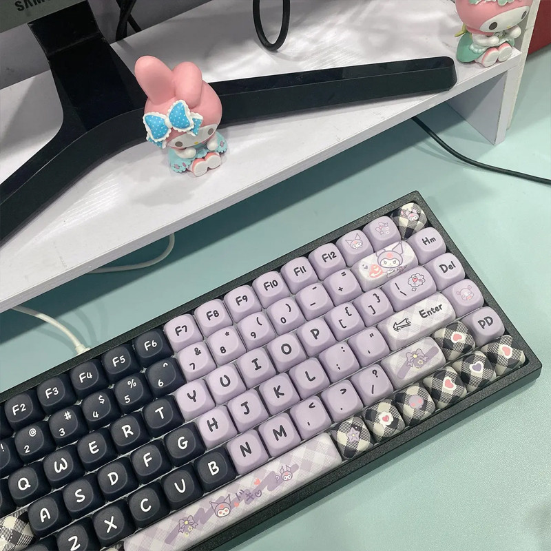 Sanrio Kuromi 112 Keycaps MCA Profile PBT Dye Sublimation Craft Cross ...