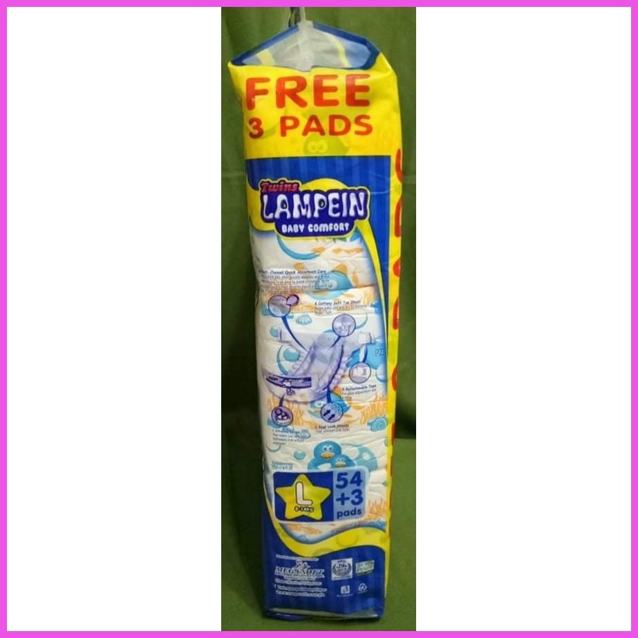 ۞ LAMPEIN TAPE JUMBO PACK LARGE DIAPER x54+3pcs | Shopee Philippines