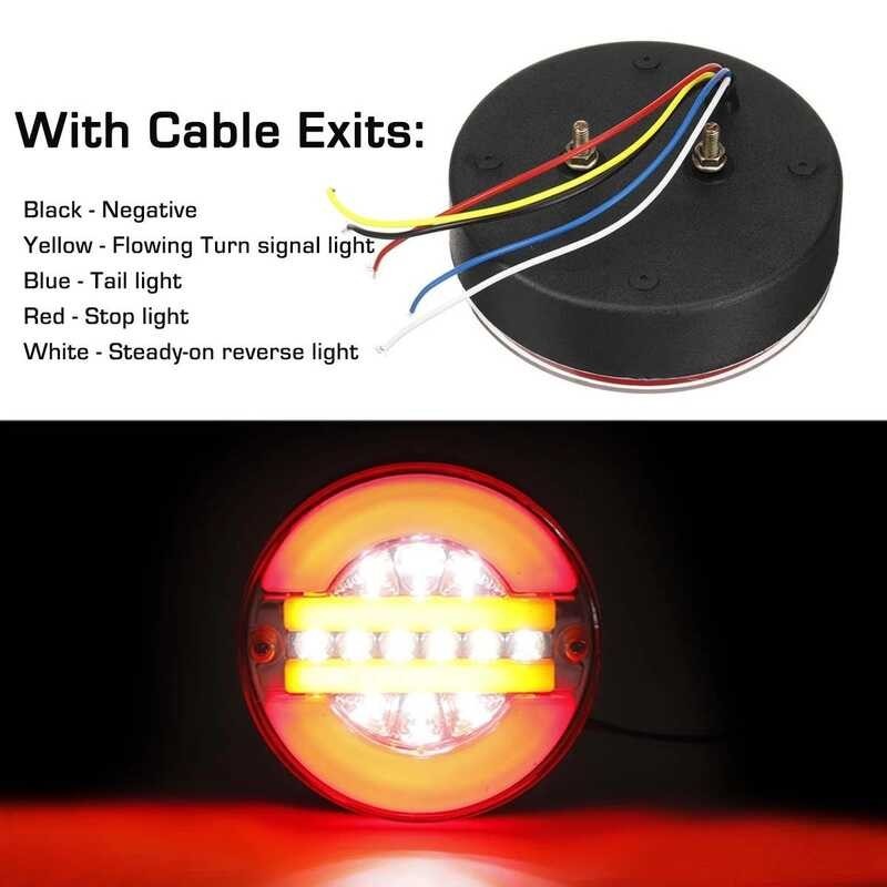 4-inch trailer dynamic tail lights, truck brake LED lights, 24V ...