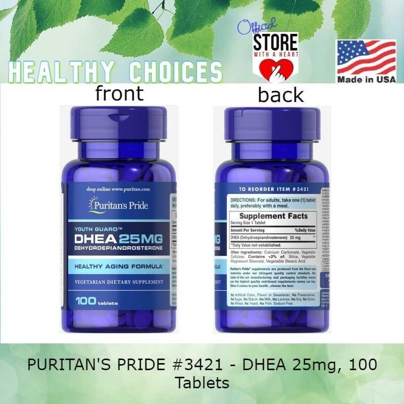S23 PURITAN'S PRIDE #3421 | EXPIRY: 4/2025 | Youth Guard DHEA 25mg ...
