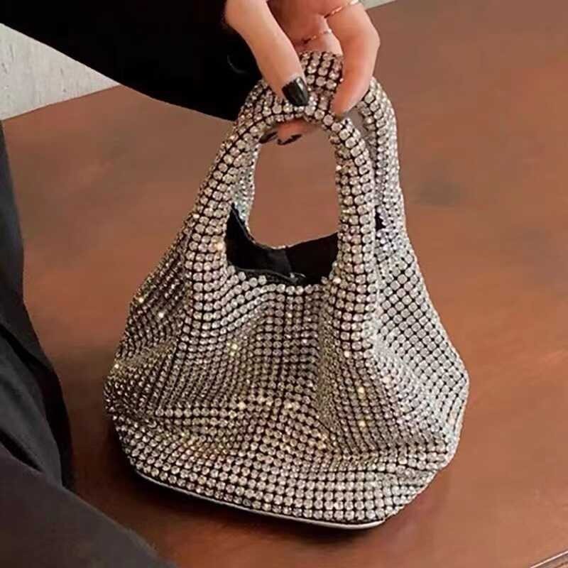 Buong Diamond Bags Kababaihan 2023 Bagong Diamond Inlaid Bucket Bag ...