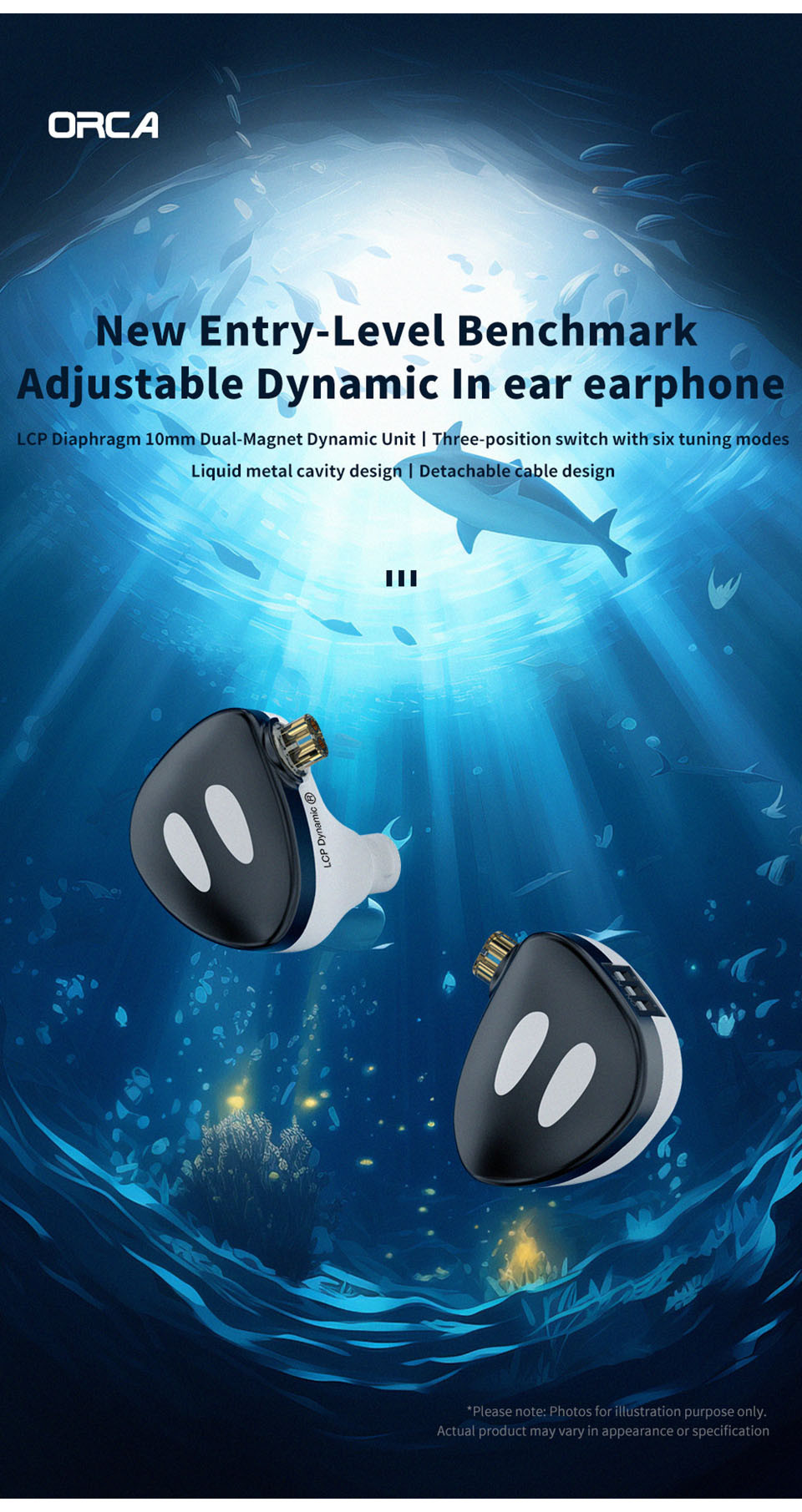 TRN ORCA Dynamic In Ear Earphones High performance Dynamic Driver IEMs ...